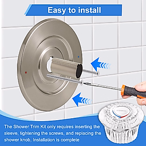 Satin Nickel Shower Trim Kit, Compatible with Moen T470 31661SN Chateau Series Shower Trim Kit and Tub/Shower Trim, for Moen 1225 Trim Kit, Includes Escutcheon, Tubes, Shower handle and Screws