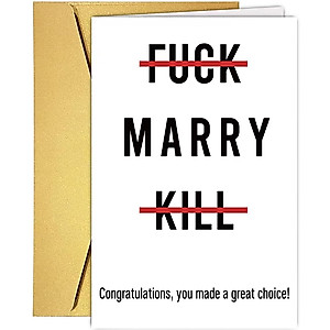 Funny Wedding Card for Couples Friend, Humor Congratulations Card For Newly Married or Engaged Couple, Wedding Gift For Bride, Wedding Engagement Card For Newlyweds