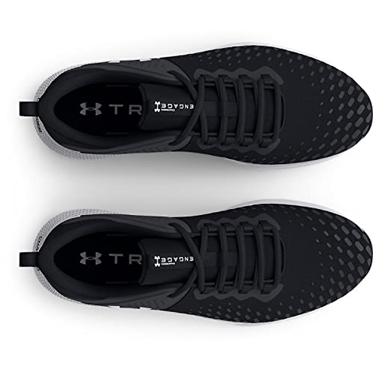 Under Armour Men's Charged Engage 2 Training Shoe, (001) Black/White/Black, 9