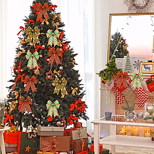 Yinder 3 Rolls Christmas Wired Ribbon Red and Lime Green Christmas Wrapping Ribbon 2.56 in Wide Polka Dot Swirl Fabric Xmas Decorative for DIY Crafts Tree Decorations