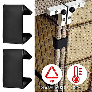 Eagles 10 Pieces Outdoor Furniture Clips, (5PCS 6cm + 5PCS 4.25cm) Patio Sofa Clips Rattan Furniture Clamps Wicker Chair Fasteners, Strong Connectors for Polyrattan Garden Furniture Set