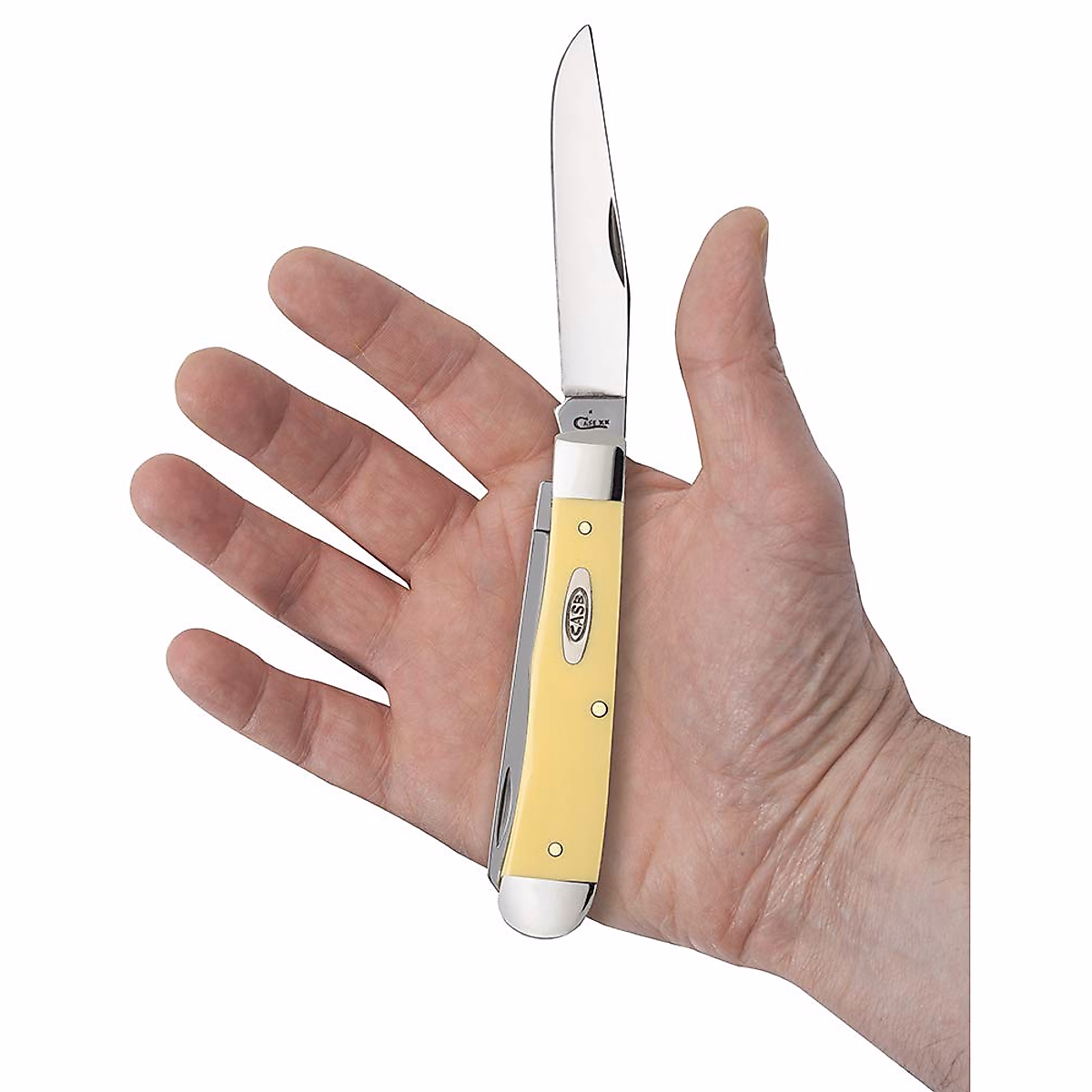 Case XX WR Pocket Knife Yellow Synthetic Trapper Item #80161 - (4254 SS) - Length Closed: 4 1/8 Inches
