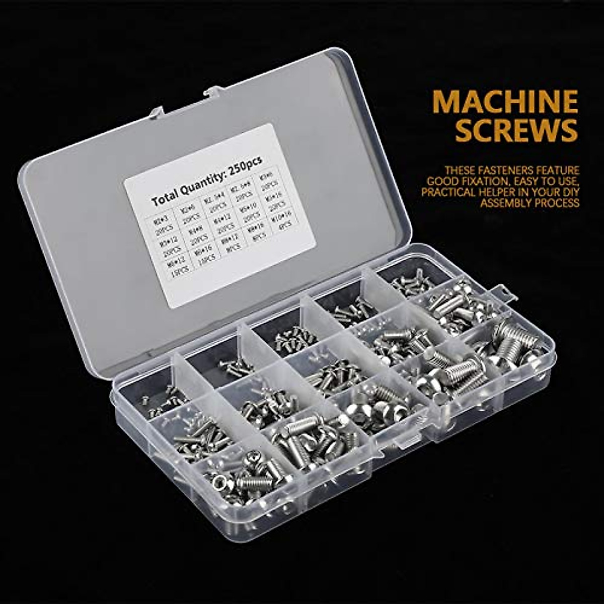 Socket Screw Bolt, Screws Kit 250pcs High Hardness for Motherboard for Keyboard for Memory for Laptop Keyboard for Computer Hard Disk