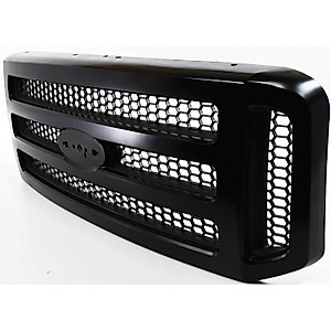 Evan Fischer Grille Assembly Compatible with 2005-2007 Ford F-250 Super Duty, Fits 2005-2007 Ford F-350 Super Duty, Fits 2005-2007 Ford F-450 Super Duty Painted Black Shell and Insert FO1200457