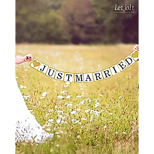 Just Married Proposal Banner Marriage Decorations Paper Garland Wedding Supplies Engagement Sign Outdoor Party Photp Prop Rustic Decorations 6Ft