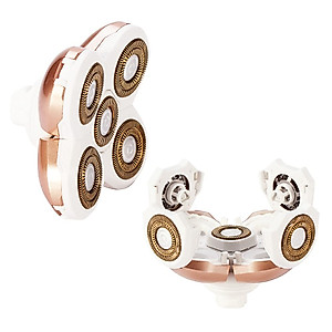 fayle 5 Blades Women's Electric Shaver Replacement Heads, Hair Remover Replacement Head for Women Electric Legs Shaver Bikini Trimmer Replacement Blades (Rose Gold)