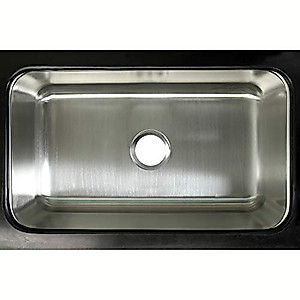 Kingston Brass Gourmetier GKUS3018 Undermount Single Bowl Kitchen Sink 30-Inch-Length by 18-Inch-Width by 10-Inch-Depth, 18 Gauge, Brushed Stainless Steel