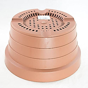 1 Pcs Heavy Duty Round Tan Plastic Bonsai Training Pot 8.25"x 8.25"x 4.5"
