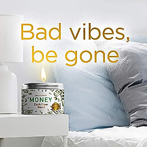 MAGNIFICENT 101 Money Aromatherapy Candle for Getting a Cash Flow Boost - Sage Cinnamon Scented Natural Soybean Wax Tin Candle for Purification and Chakra Healing