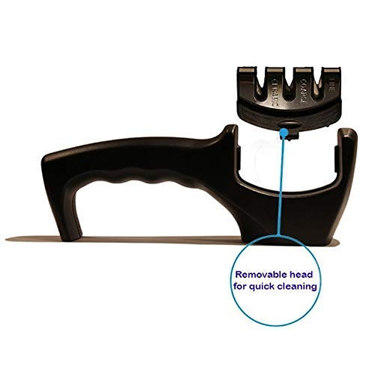 Sharp Express Kitchen Knife Sharpener - 3-Stage Diamond Tungsten and Ceramic - Non-Slip Rubber Base