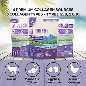 Multi-collagen Peptide Liquid Collagen For Dogs, Dog Collagen, Eggshell Powder Membrane For Dogs -Arthritis Support- Skin & Coat Health, Allergies,Dog Mobility Hip & Joint Pain Joint Supplement Relief
