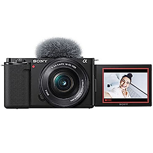 Sony ZV-E10 Mirrorless Alpha APS-C Vlog Camera Body and 16-50mm F3.5-5.6 Zoom Lens ILCZV-E10L/B Black Bundle with Deco Gear Photography Case + Extra Battery + Photo Video Software & Accessories Kit