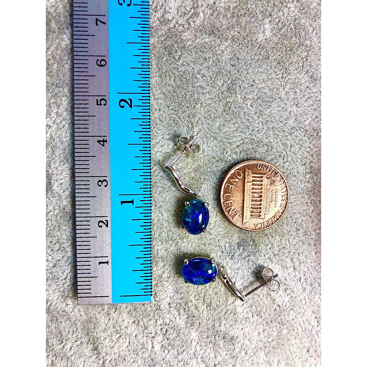 Genuine Opal Earrings - Australian Triplet Opal Earrings in 925 Sterling Silver with White Gold Plated Women's Jewelry…