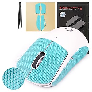 HOTLINEGAMES [Grip Upgrade] HyperFit Colour Mouse Anti Slip Grip Tape Compatible with Logitech G Pro X Superlight Wireless Gaming Mouse Skins,Sweat Resistant,Cut to Fit,Easy to Apply (Ice Blue)