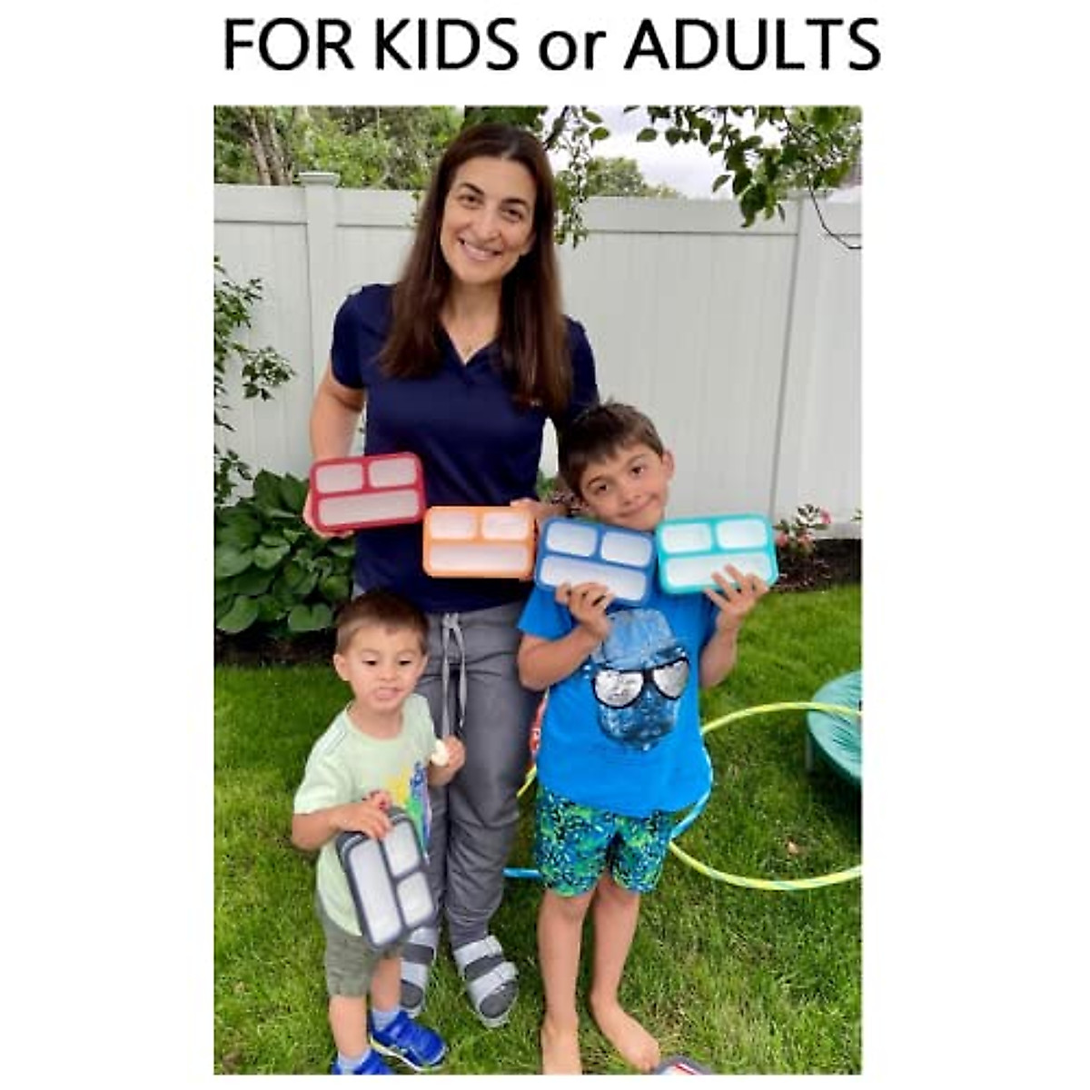 kinsho Snack Containers - Small Bento Lunch Box for Kids Girls Boys Toddlers | MINI Leakproof Boxes, Baby Bentobox for School Daycare Travel, Portion Containers, 2 pack, Red Navy Blue