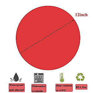 Multi-Purpose Silicone Original Microwave Mat - Reusable Non Stick Turntable Mat for Kitchen, Multi-Purpose Heat Resistant Oven Mat, Dishwasher Safe 12 inch (2 Pack, Red)