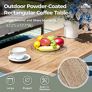 SUNSHINE VALLEY 4 Pieces Patio Furniture Set, High Back Rattan Outdoor Conversation Set with Thick Cushion and Coffee Table for Lawn Garden Backyard and Deck