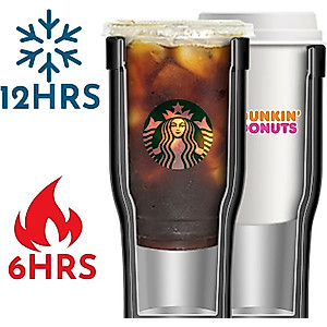 Universal Iced Coffee Sleeve - Upgraded Double Wall Reusable Stainless Steel Holder Sleeves Insulator for Cold Drinks Fits Starbucks Dunkin Donuts McDonalds Small Medium Large Cup (Black Leopard)