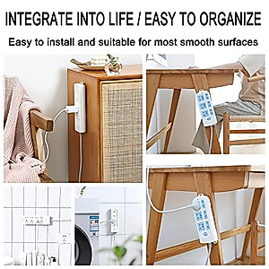 8Pcs Power Strip Holder - Adhesive Punch-Free Socket Holder Set - Power Strip Mount for Cable Management in Kitchen, Home & Office