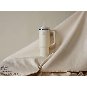 Stanley Quencher H2.0 Tumbler with Handle and Straw 30 oz | Flowstate 3-Position Lid | Cup Holder Compatible for Travel | Insulated Stainless Steel Cup | BPA-Free | Cream 2.0