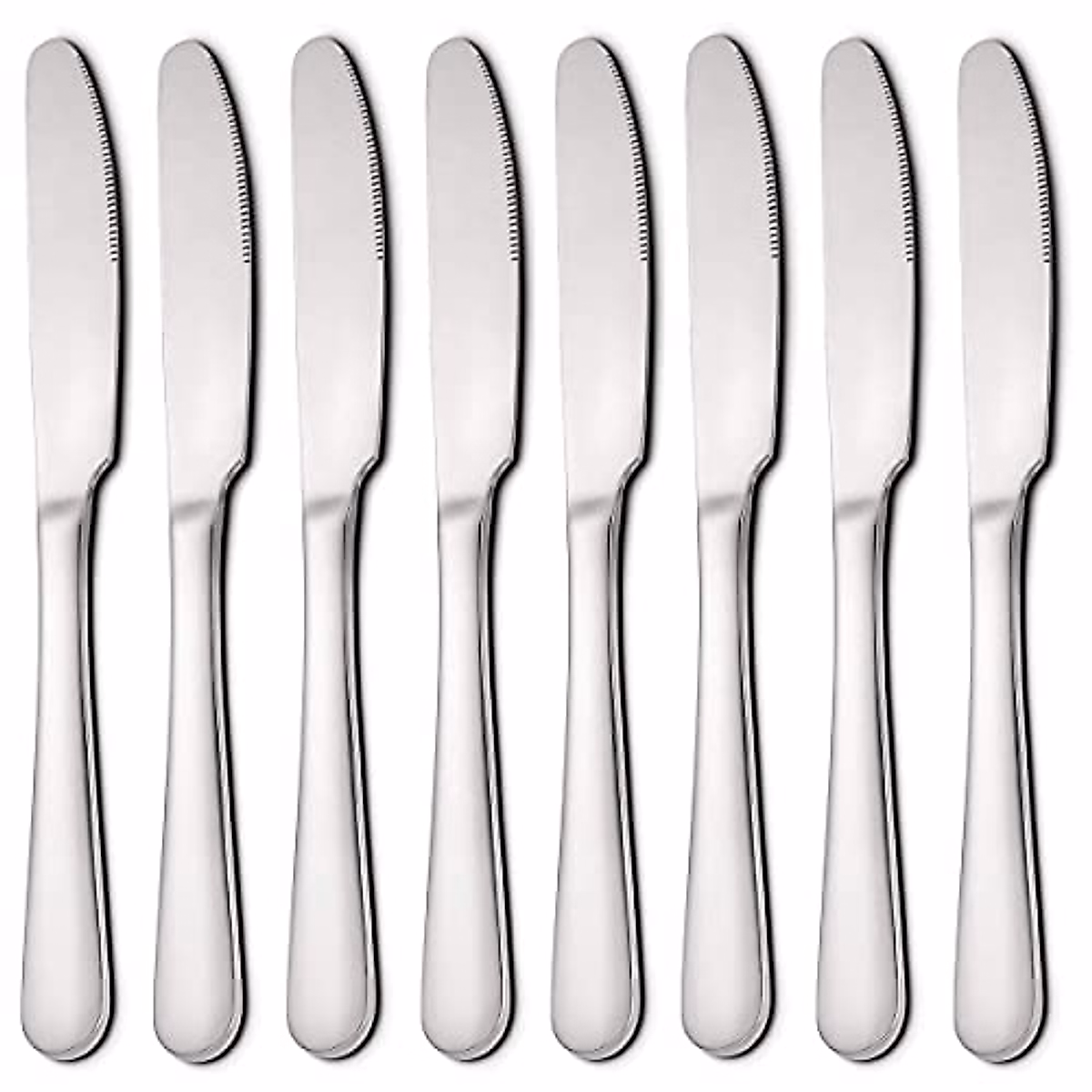 Lazooy Butter Knives Set of 8 Rust Proof Dinner Knifes Table Heavy Duty Butterknives Stainless Steel Dinning Knife Flatware Silverware for Dessert Meat 9.2''