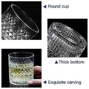 MSAAEX Whiskey Glasses Old Fashioned Whiskey Glass Barware for Scotch, Bourbon, Liquor and Cocktail Drinking for Men and Women - Set of 4