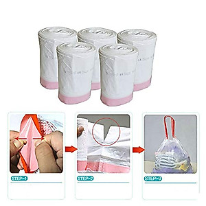 Small Trash Bags Fangkun 4 Gallon 42 Bags White Drawstring Bathroom Garbage Bags 15 Liter Wastebasket Trash Can Liners for Home Office Bins, 42 count