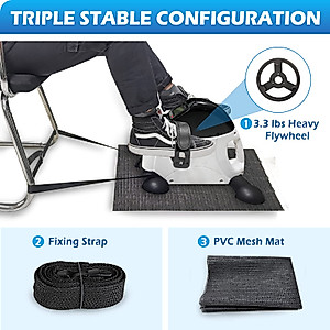 Under Desk Bike Pedal Exerciser - TABEKE Mini Exercise Bike for Arm/Leg Exercise, Pedal Exerciser for Seniors with LCD Display (White)