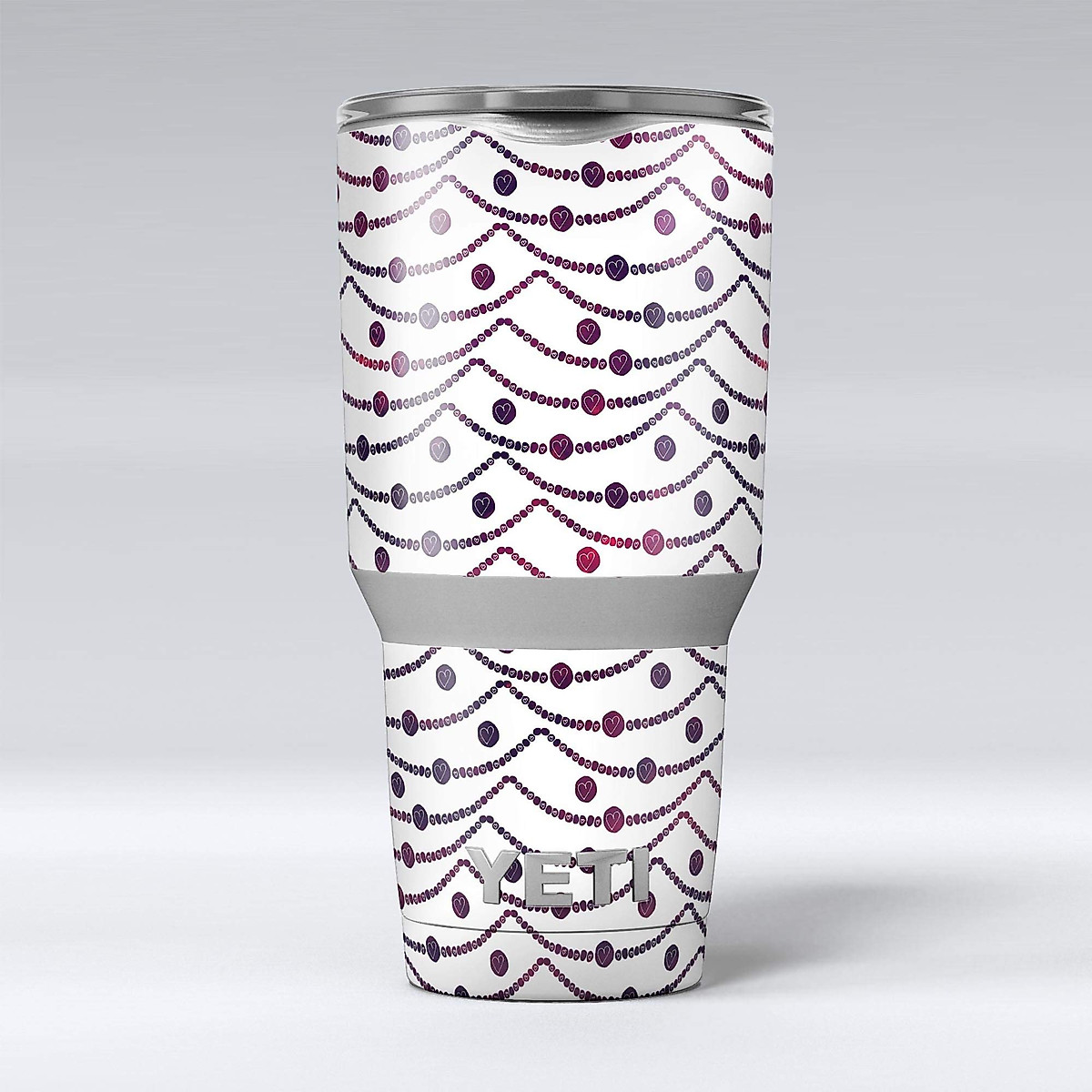 Design Skinz Polka Dot Powerlines with Mini Hearts - Skin Decal Vinyl Wrap Kit Compatible with The Yeti Rambler Cooler Tumbler Cups