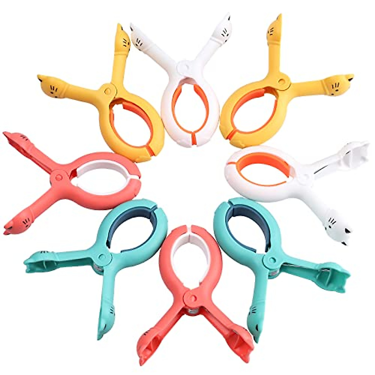 Beach Towel Clips for Beach Chairs Cruise,Set of 6,Cat Laundry Clips for Drying Clothes,Quilt,Blanket,Home Pool Chair (8PC)