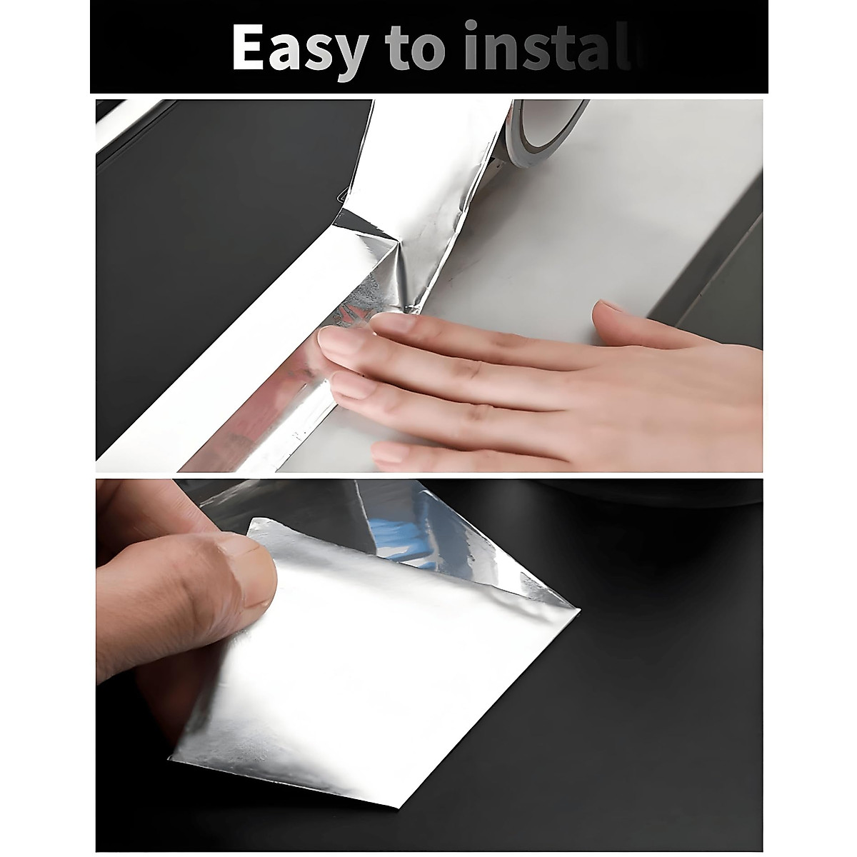 Thicker Aluminum Foil Tape 2inch x 50 Feet Foil Thick of 4mil Industrial Grade HVAC Metal Tape Heavy Duty Silver Duct Tape for Sealing& Insulation Ductwork, Exhaust Pipe, Air Vents, AC, Dryer, Furnace