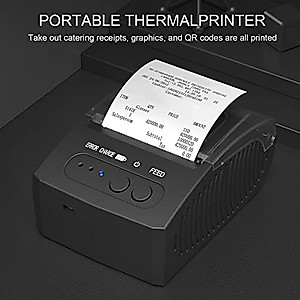 Cosiki Thermal Printer, High Speed 90mms Micro USB Interface, 58mm Paper Width, 100240V, 2000mAh, Rechargeable Shopping Mall Thermal Receipt Printer (US Plug)