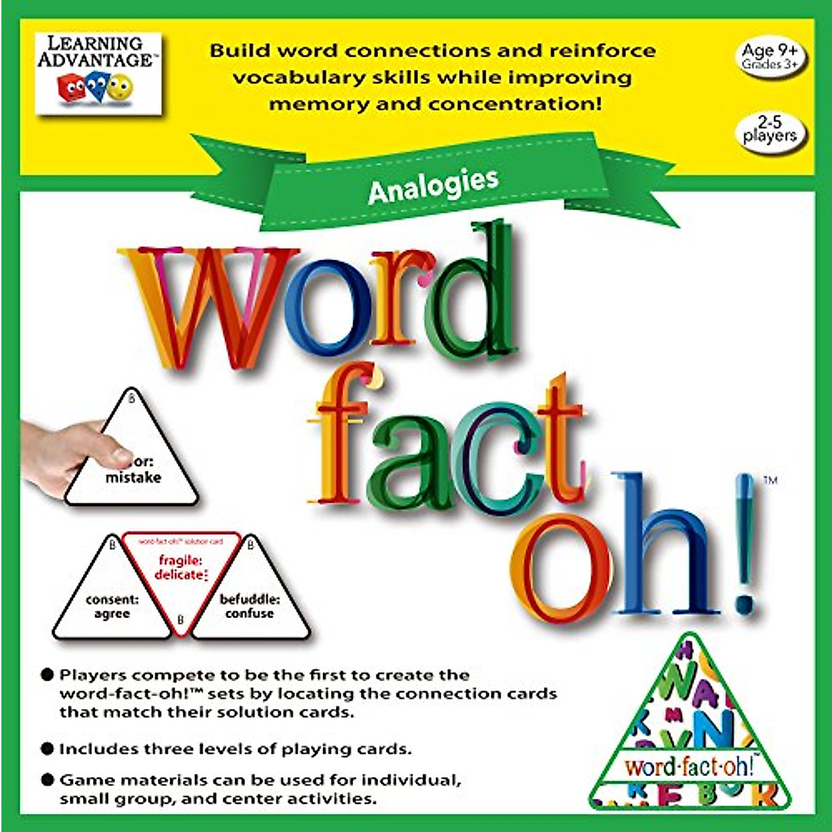 LEARNING ADVANTAGE 2191 Word-FACT-Oh Analogies, Grade: 3 to Multi