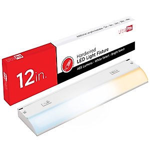 UltraPro 12 inch Hardwired Under Cabinet Lights, 3 Color Settings - 2700K/4000K/5000K - Warm White, Cool White, and Daylight, Under Cabinet Lighting, Dimmable Under Counter Lights for Kitchen, 45366