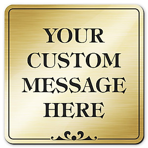 Custom Sign, Office Sign, Business/Office Name Plates for Doors/Wall, Indoor/Outdoor, 4x4 Inch, 18 Colors, (Prestige) Made in USA by My Sign Center