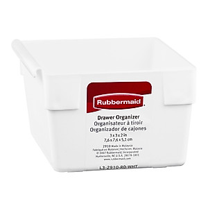 Rubbermaid 2910RDWHT 3" X 3" X 2" Drawer Organizers