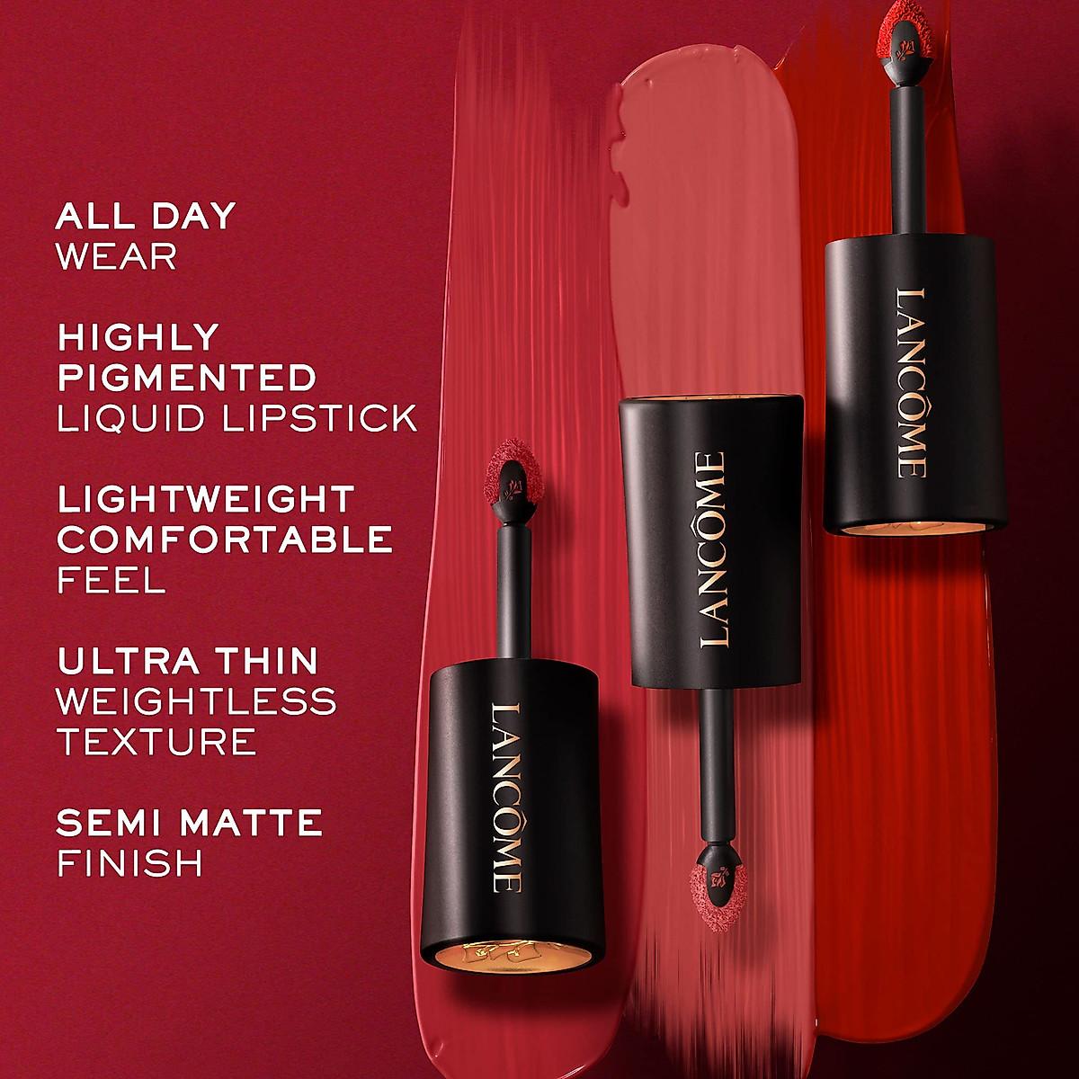 Lancôme L'Absolu Rouge Drama Ink Semi-Matte Liquid Lipstick - Highly Pigmented - All Day Wear - 270 Peau Contre Peau
