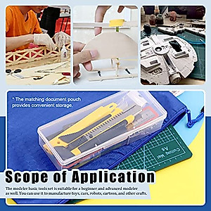 Glarks 47Pcs Gundam Model Tools Kit Model Basic Tools Craft Set Including Utility Knife, Cutting Mat, Tweezer, Files for Cars/Airplanes/Buildings/Gundam/Robots Models Building Repairing and Fixing