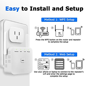 2022 WiFi Extenders Signal Booster for Home & Outdoor - Covers Up to 7595 Sq.ft WiFi Booster and Signal Amplifier, WiFi Range Extender Booster, WiFi Extender with Ethernet Port for 30+ Devices