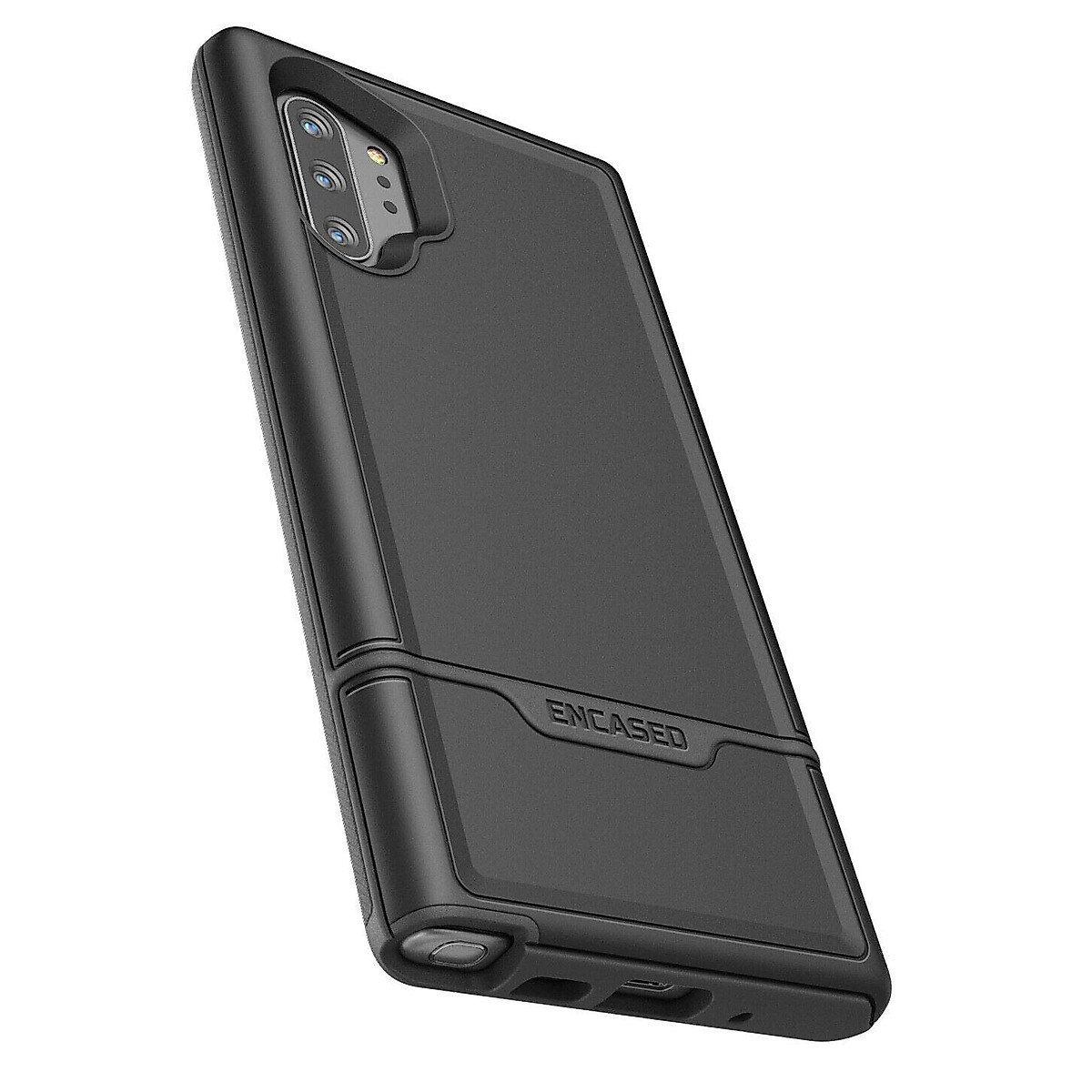 Encased Galaxy Note 10 Plus Belt Clip Protective Holster Case (2019 Rebel Armor) Heavy Duty Rugged Full Body Cover w/Holder for Samsung Note 10+ (Black)