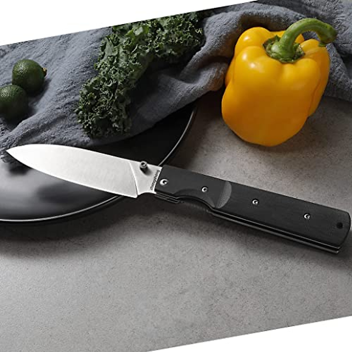 ZhengSheng 4.5" Folding Utility Knife 440A Stainless Steel Blade G10 Handle Pocket Foldable Fruit knife peeling knife for Outdoor Camping Activities