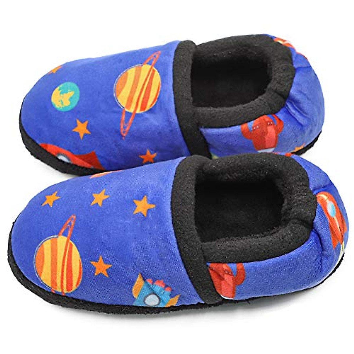 Boys Home Slippers Kids Warm Bedroom Slippers Fur Lined Winter Indoor Shoes (Toddler/Little Kid/Big Kid)