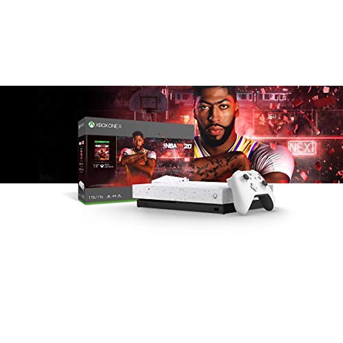 Microsoft Xbox One X 1TB SSD Enhanced NBA 2K20 Hyperspace Limited Edition White Night Sky Console, NBA 2K20 Full Game, 1 Month Xbox Live Gold and Game Pass Bundle