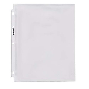 Amazon Basics Sheet Protector -Polypropylene- Heavy Duty, Non-Glare, 500-Pack, Clear