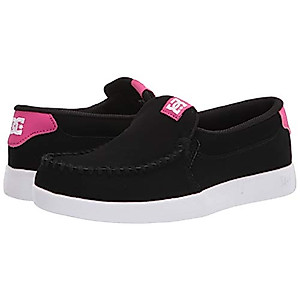 DC Women's Villain 2 Slip On Casual Slipper Skate Shoe, Black/Crazy Pink, 8.5