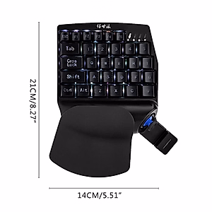 Aoyygg 20CB Wired Gaming Keyboard, Mechanical Keyboard, One Hand Automatic Pressure Rocker Left-Handed Keyboard, Mechanical Key Board for Battleground Game