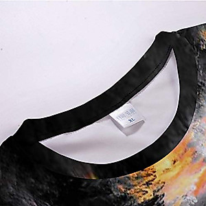 YOMXL Men's 3D Printed Tops Summer Short Sleeve Soft Comfort Blouse Unisex Creative Funny Graphic Tee Black