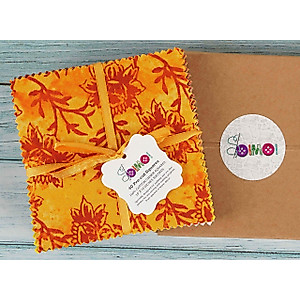 Soimoi Batik Print Precut 10-inch Cotton Fabric Quilting Squares Charm Pack DIY Patchwork Sewing Craft