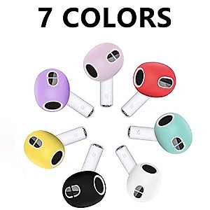 Loirtlluy [7 Pairs] 2023 Upgraded Airpods 3 Ear Tips Cover, 7 Colors Liquid Silicone Earbuds Covers [Fit in The Charging Case], Anti-Slip Protective Accessories Compatible with Airpods 3rd Generation