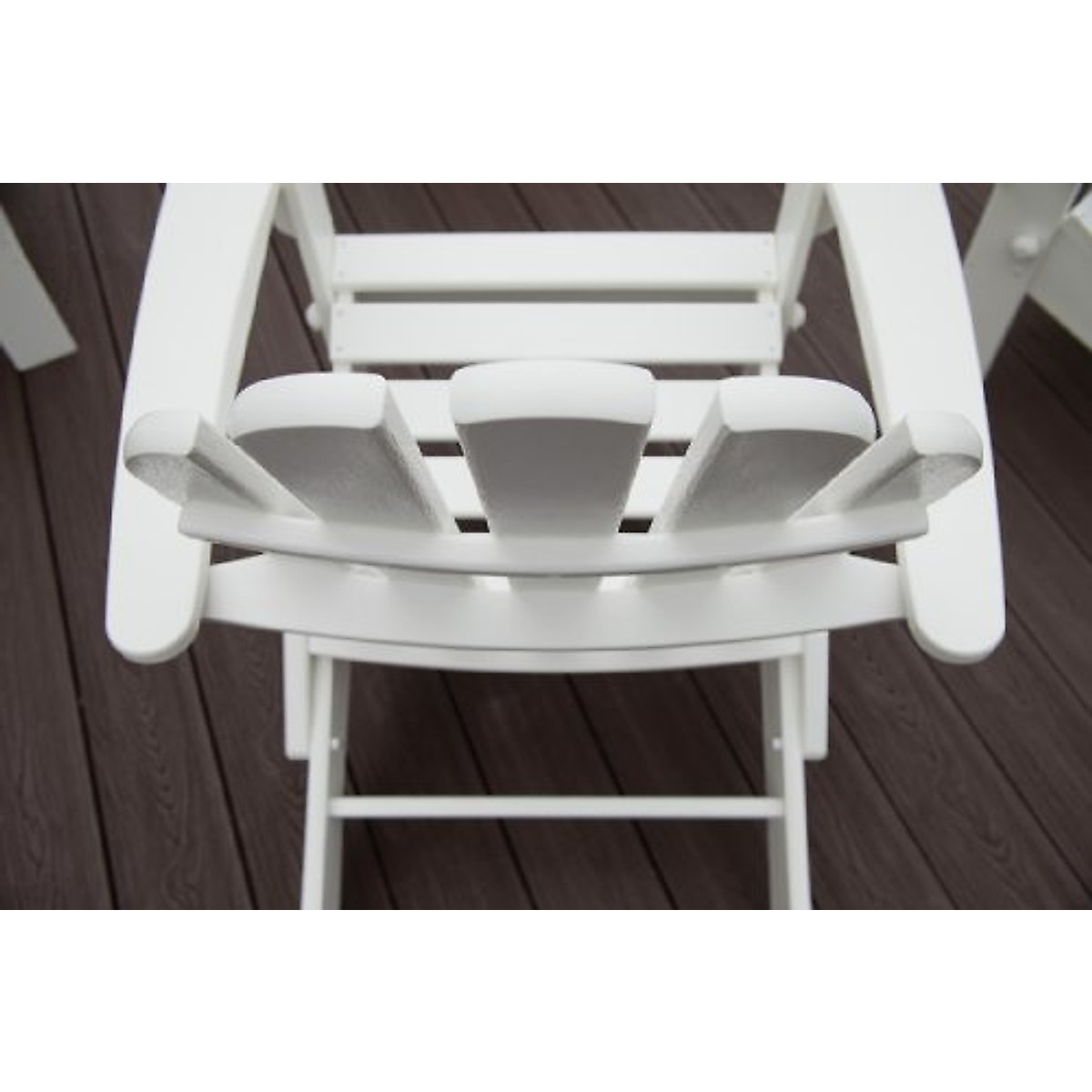 Trex Outdoor Furniture by Polywood TXA53CW Cape Cod Folding Adirondack Chair, Classic White